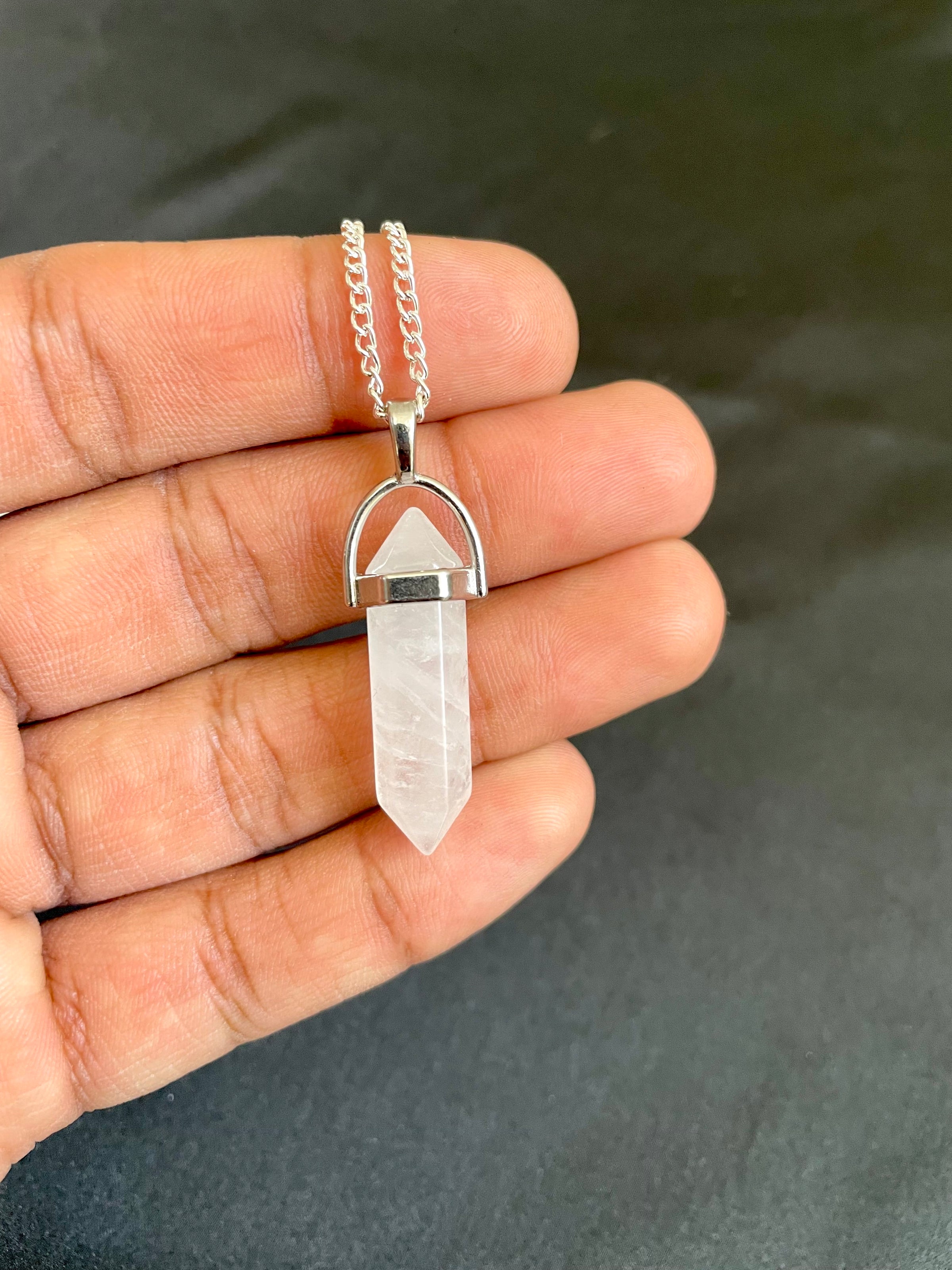 Clear Quartz Pencil Pendant – Gemstone Galaxy